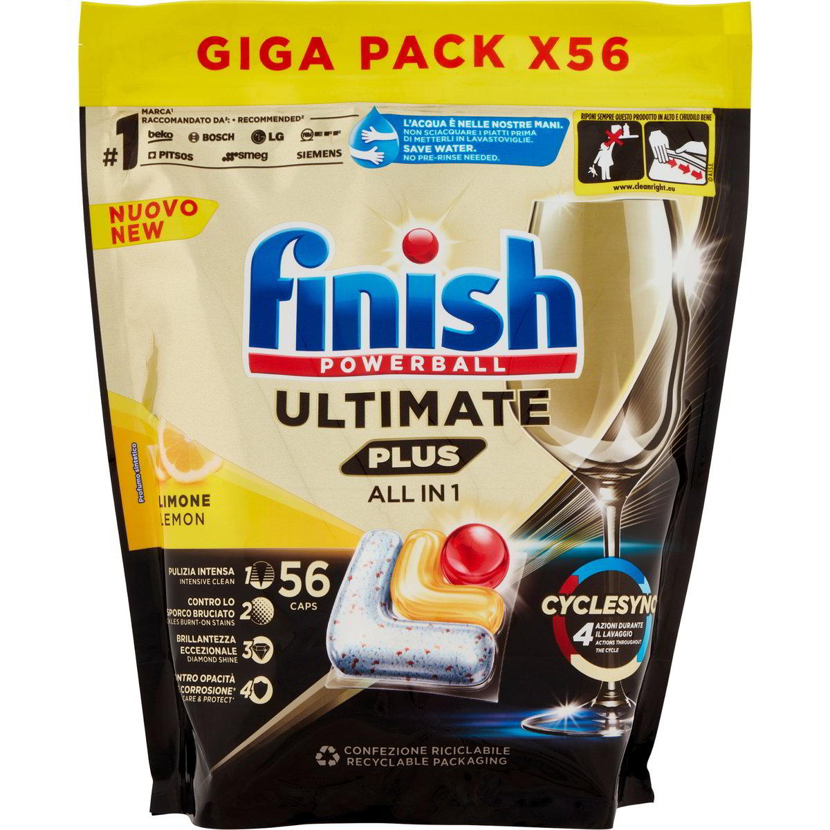 Detersivo lavastoviglie ultimate plus caps x56 FINISH 683,2 G - Coop Shop