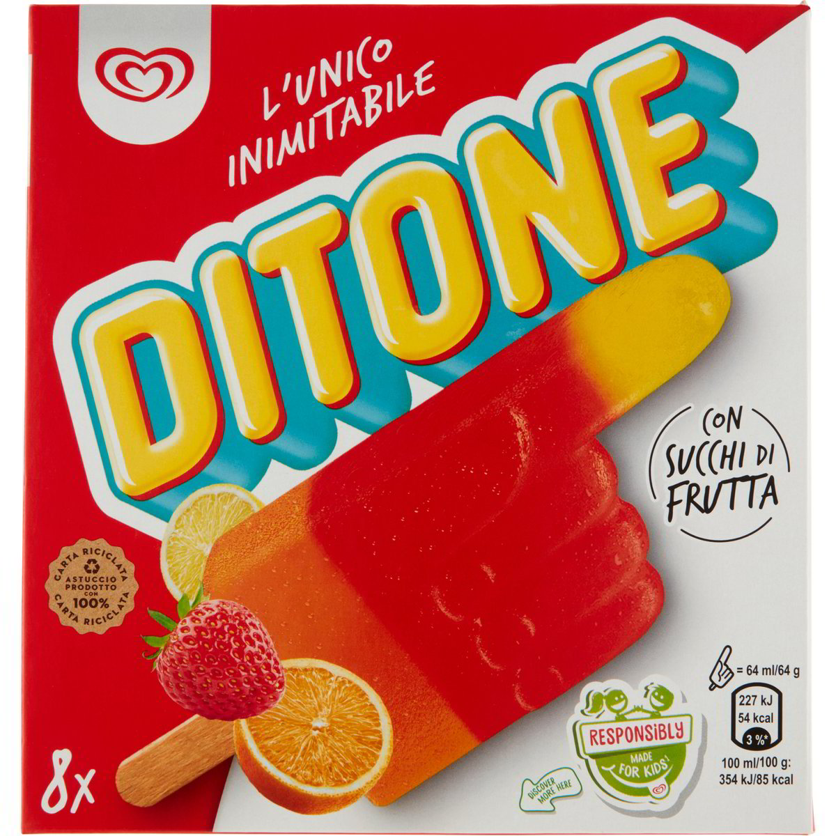 Ghiaccioli alla frutta ditone x8 ALGIDA 512 G - Coop Shop