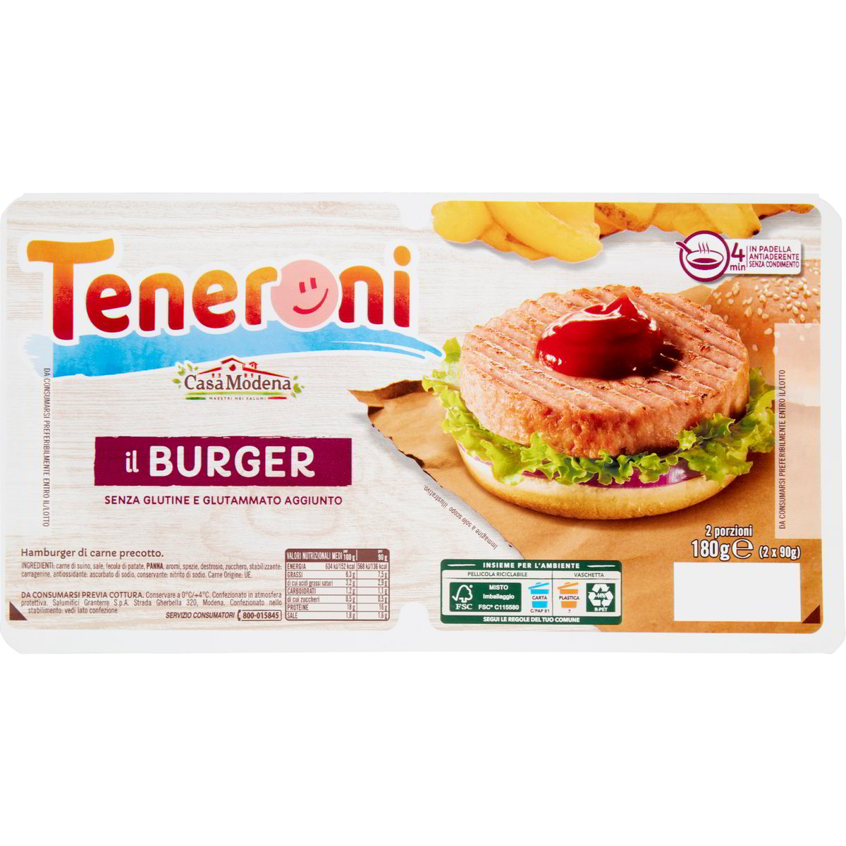 Tenerone il burger CASA MODENA 180 G - Coop Shop