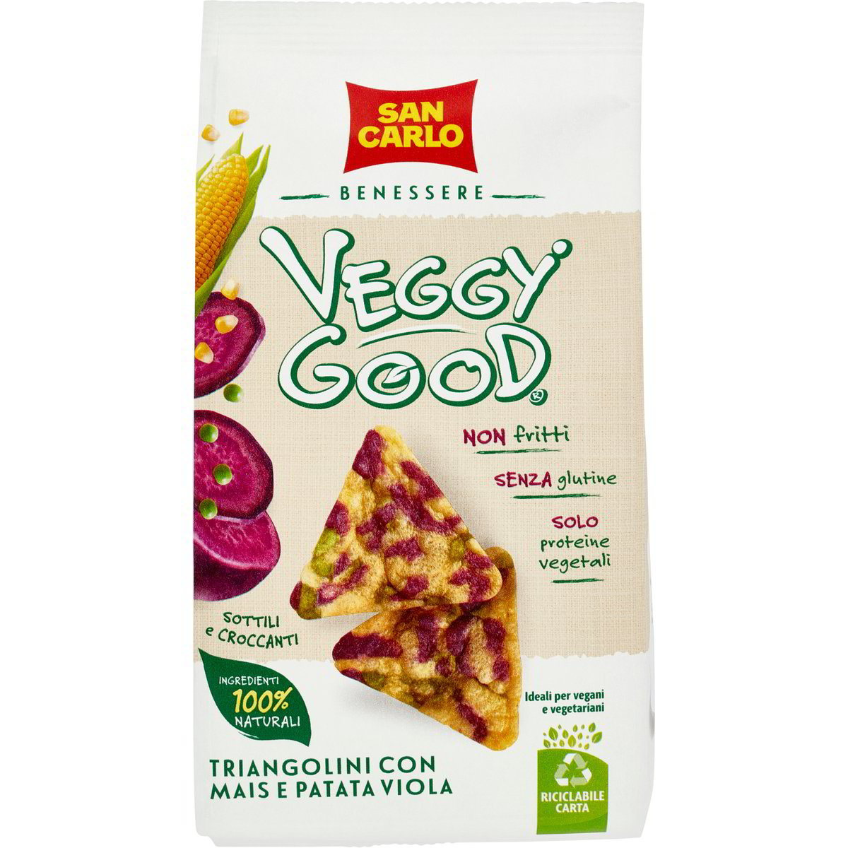 Patatine triangolini veggy con mais e patata viola SAN CARLO 65 G ...