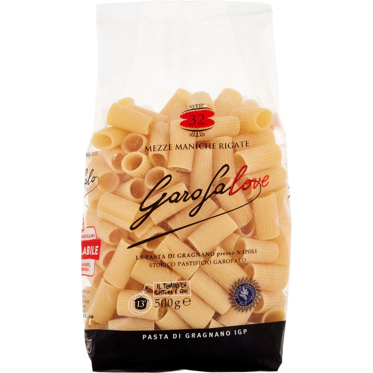 Maniche mezze rigate n.32 di gragnano igp GAROFALO 500 G - Coop Shop