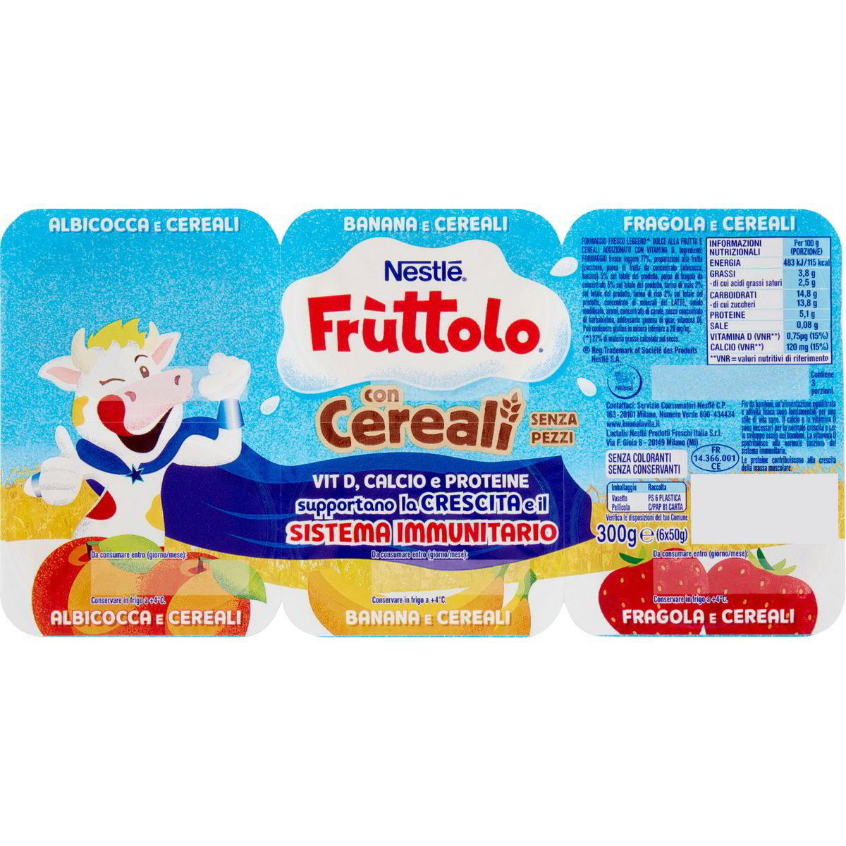 Fruttolo con cereali fragola albicocca banana NESTLÈ 6 X 50 G - Coop Shop