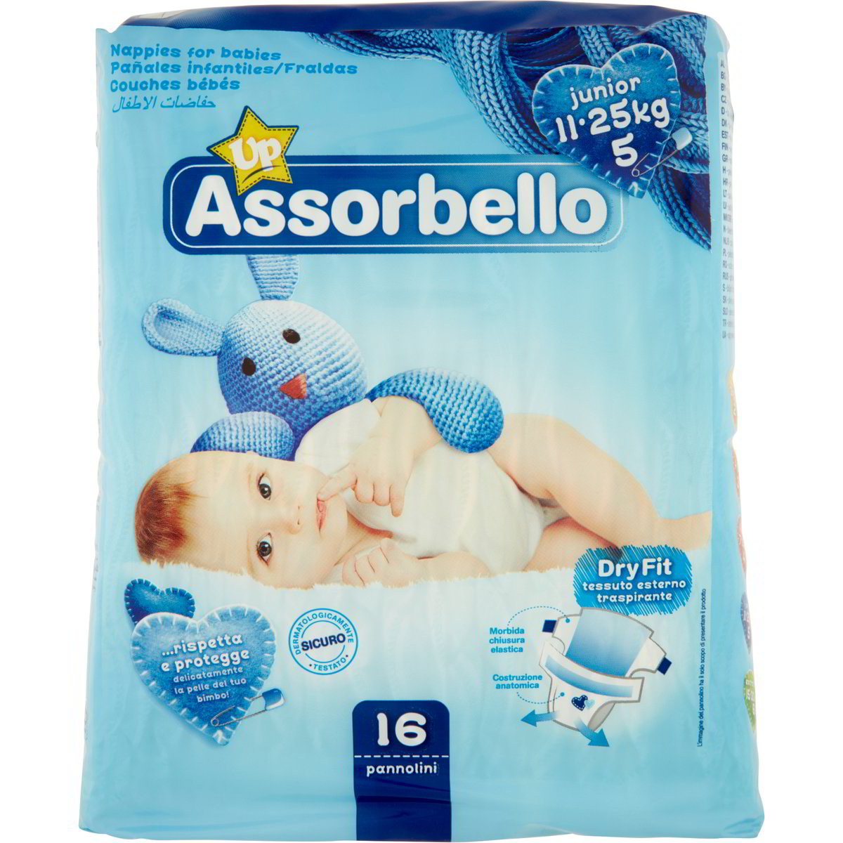 Pannolini up junior 11-25 kg (taglia 5) x16 ASSORBELLO 1 PZ - Coop Shop