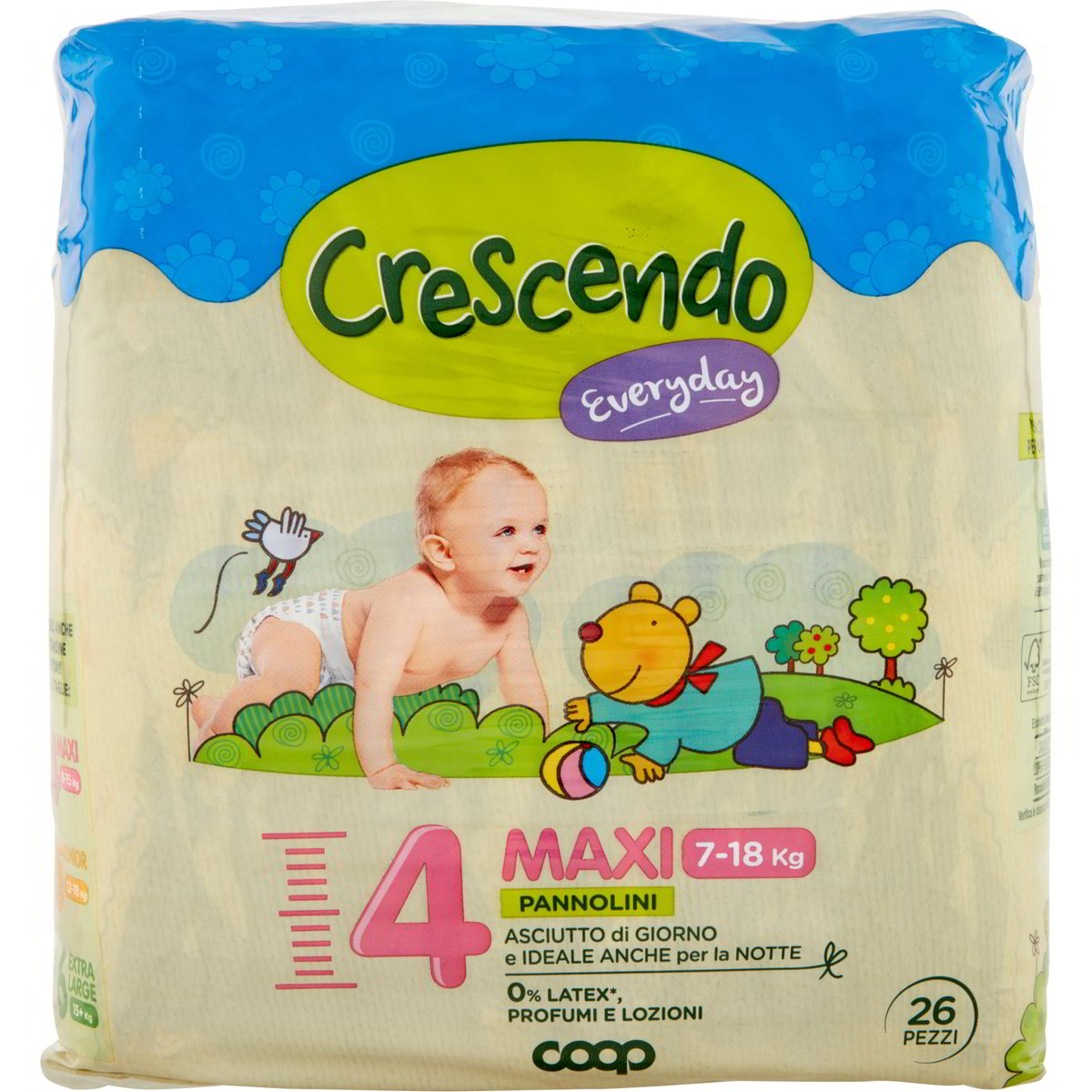 Pannolini maxi tg.4 7-18 kg x26 COOP - CRESCENDO 1 PZ - Coop Shop