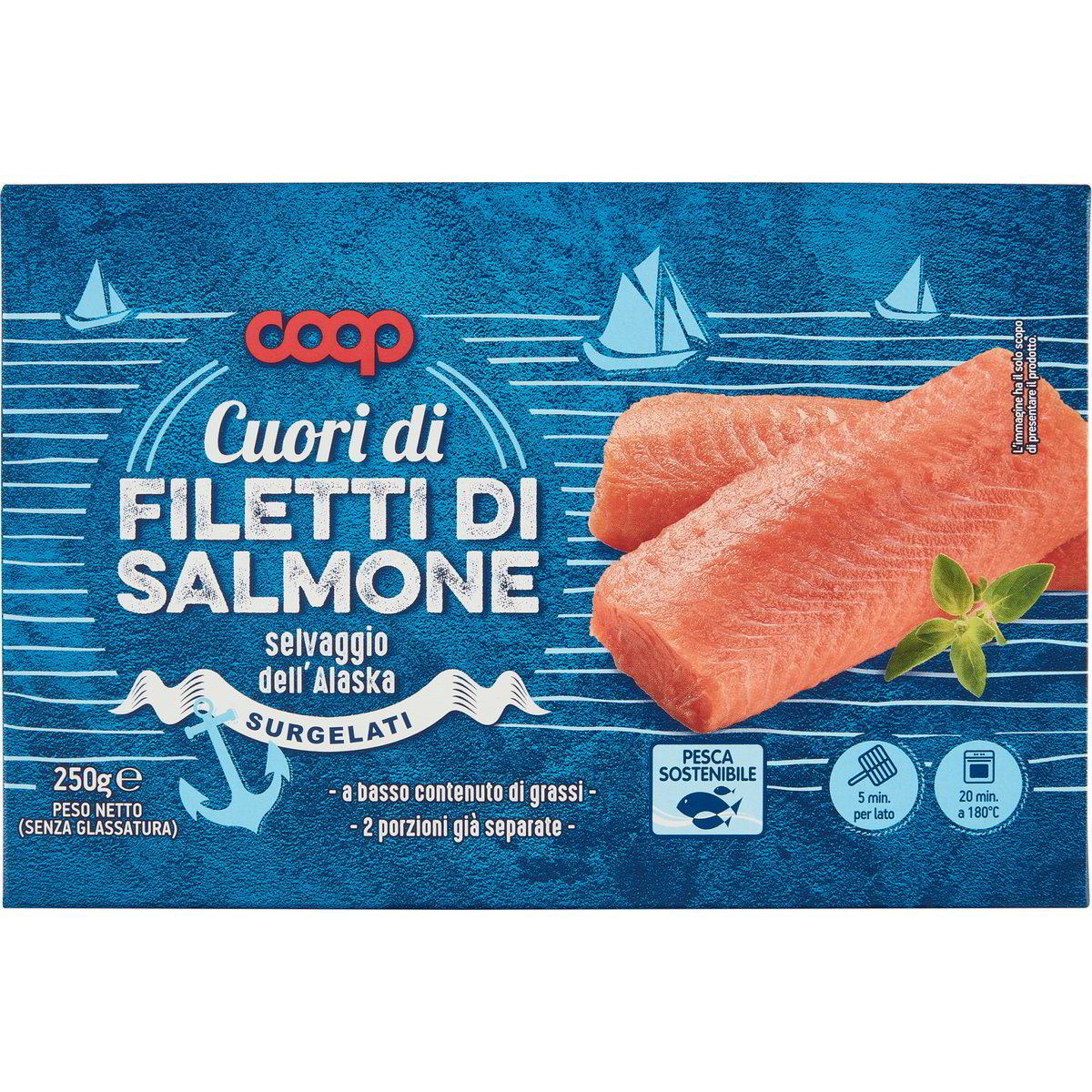 Salmone selvaggio dell'alaska cuori di filetti COOP 250 G - Coop Shop