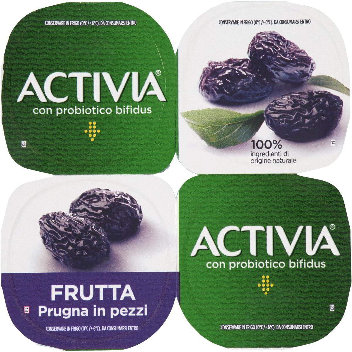 Yogurt activia con prugna in pezzi DANONE 4 X 125 G - Coop Shop