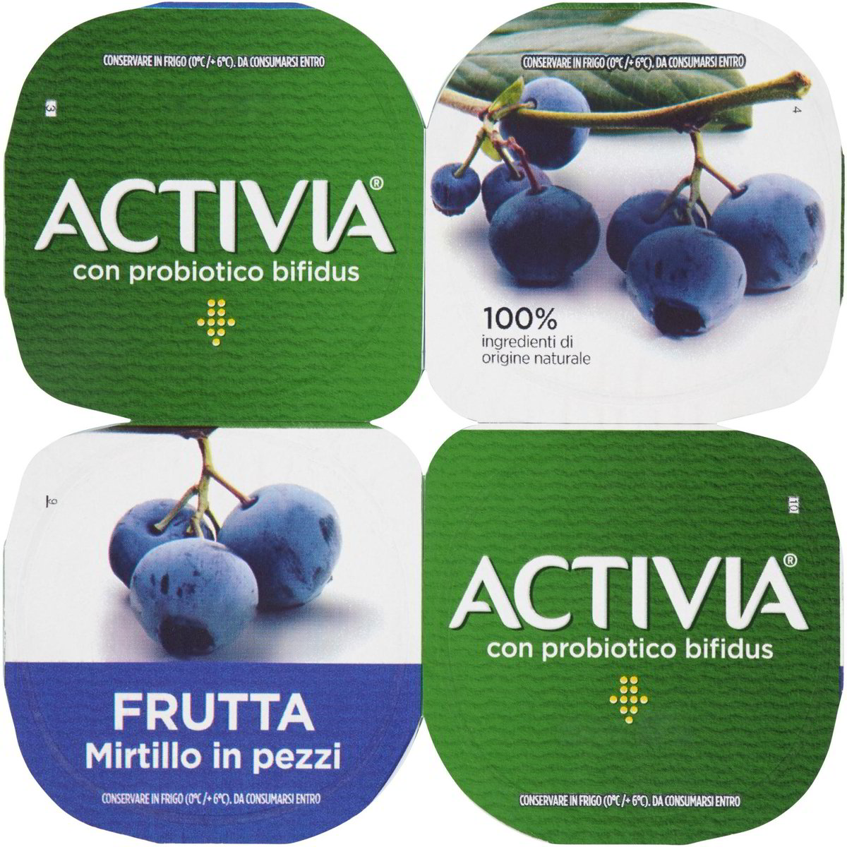 Yogurt activia con mirtillo in pezzi DANONE 4 X 125 G - Coop Shop