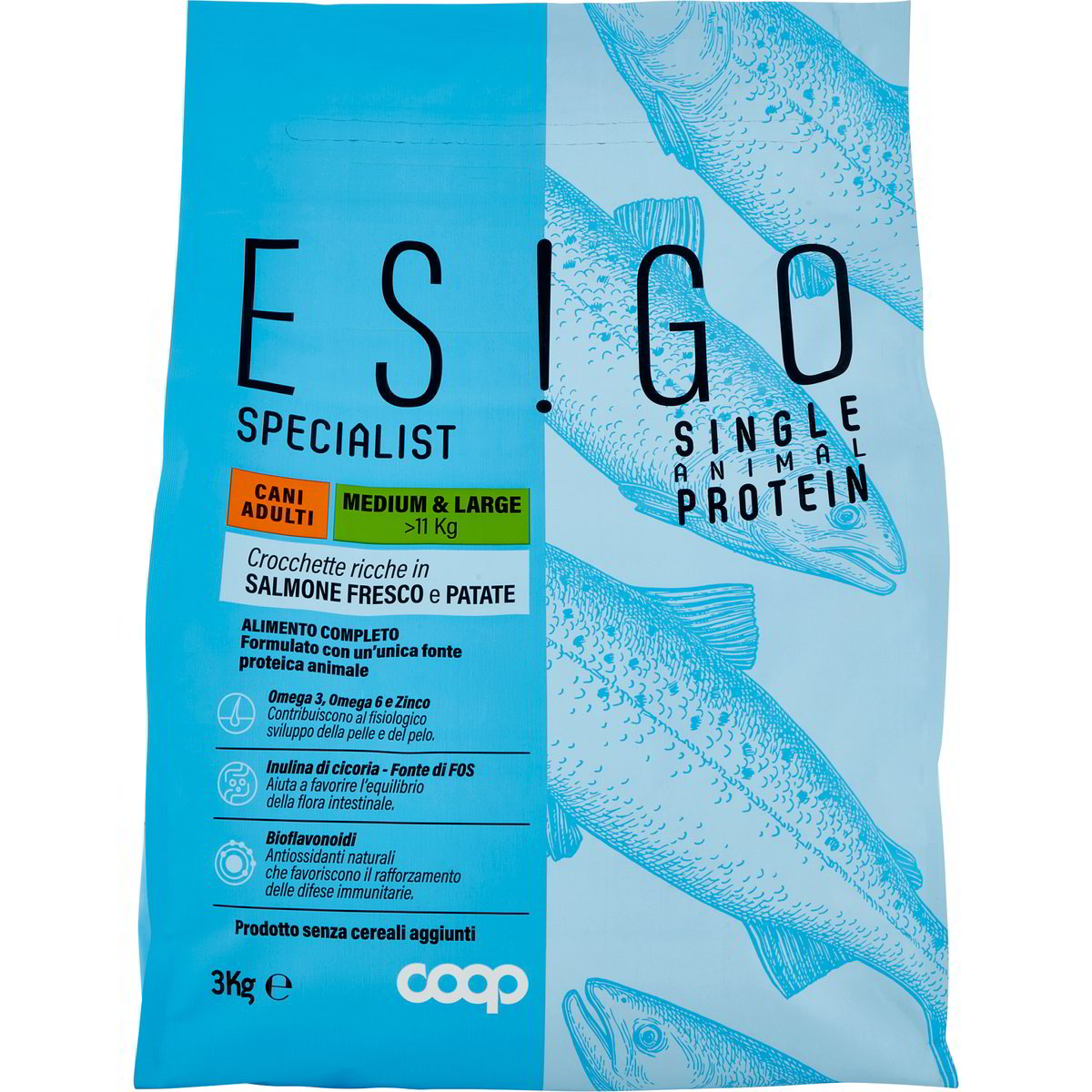 Crocchette per cani monoproteiche salmone/patate COOP - ESIGO 3000 G ...