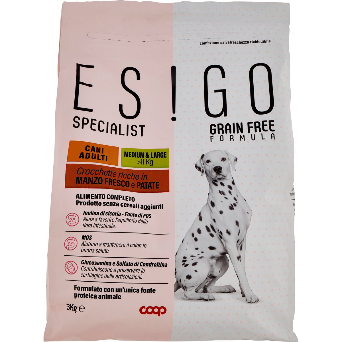 Crocchette per cani monoproteiche grain free manzo COOP - ESIGO 3000 G ...