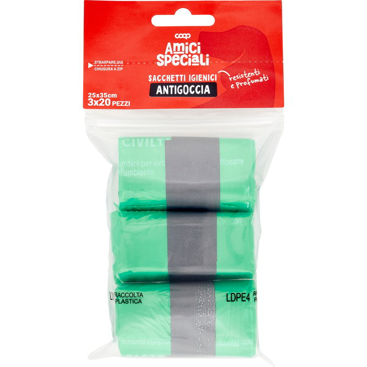 Sacchetti igienici animali antigoccia x3 COOP - AMICI SPECIALI 1 PZ ...