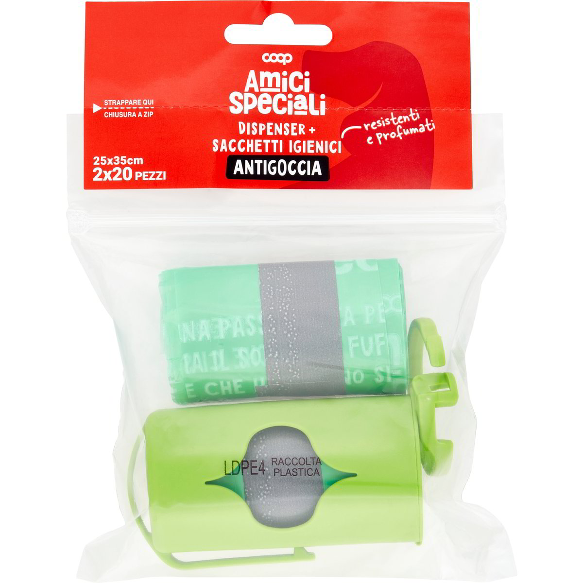 Sacchetti igienici animali antigoccia + dispenser COOP - AMICI SPECIALI ...