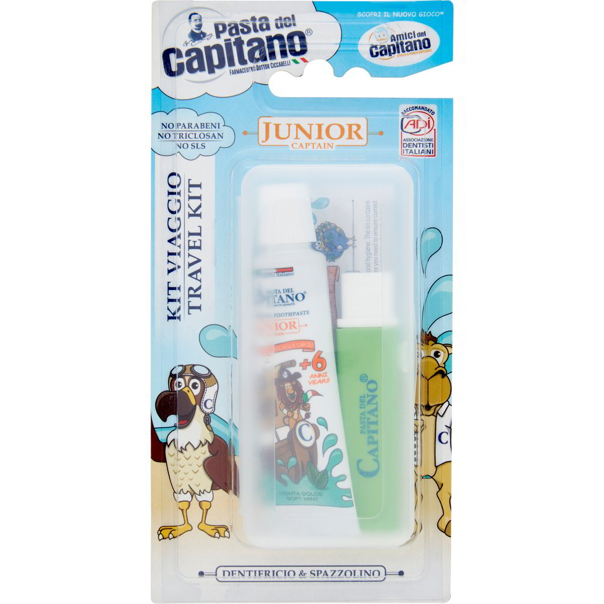 Spazzolino kit viaggio junior PASTA DEL CAPITANO 1 PZ - Coop Shop