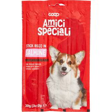 Snack per cani stick al salmone x3 COOP - AMICI SPECIALI 3 X 10 G ...