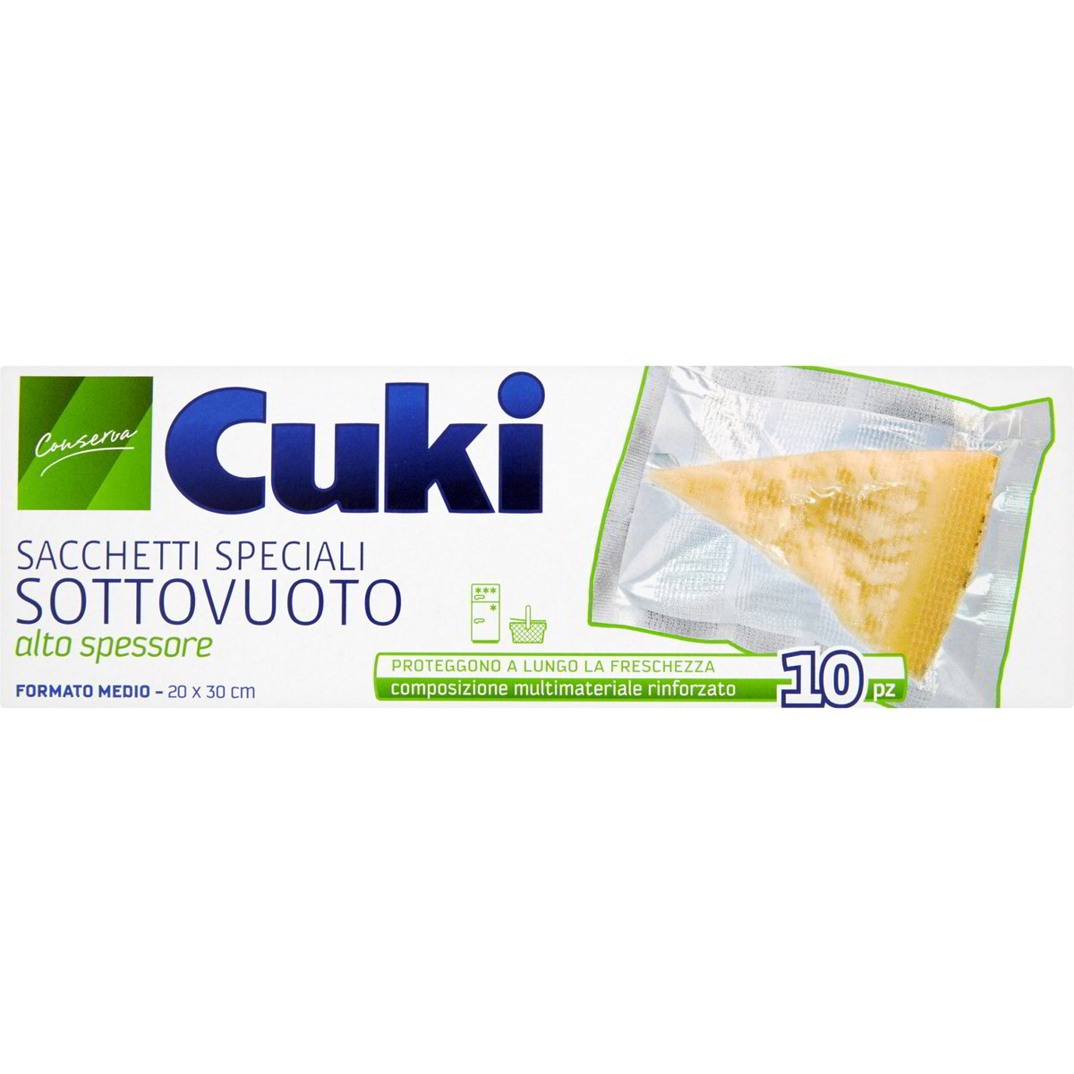 Sacchetti speciali sottovuoto x10 cm20x30 CUKI 1 PZ - Coop Shop