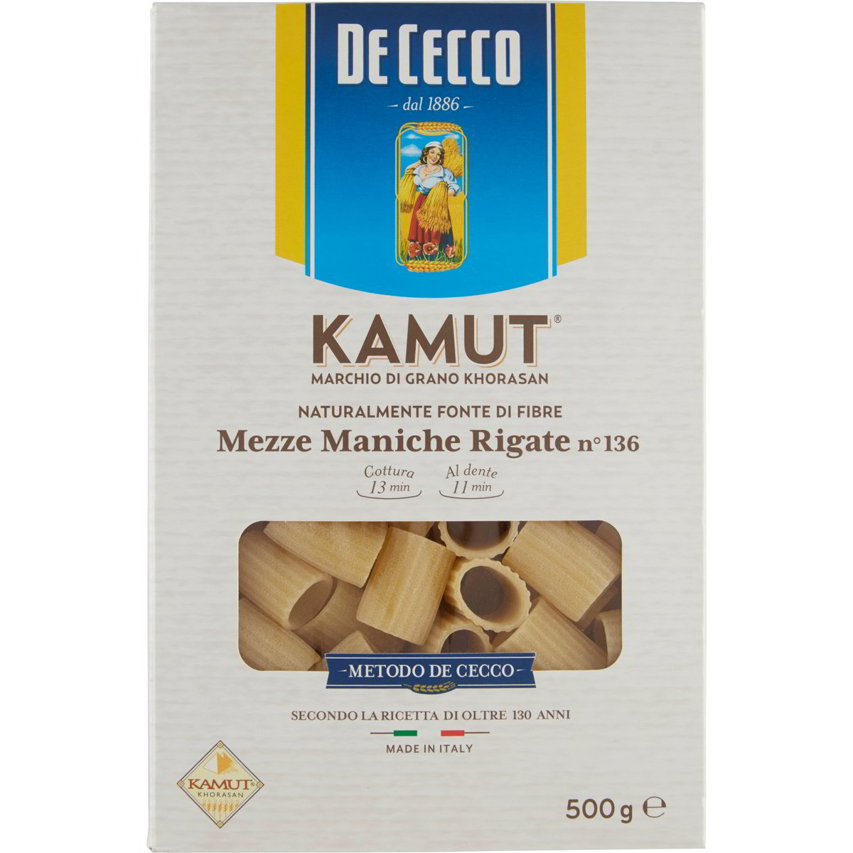 Maniche mezze rigate di kamut n.136 DE CECCO 500 G - Coop Shop