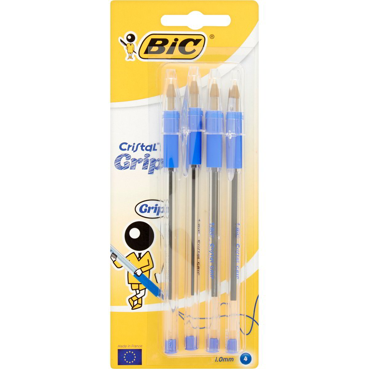 Biro cristal grip 1.0 mm 4 blu BIC 1 PZ - Coop Shop