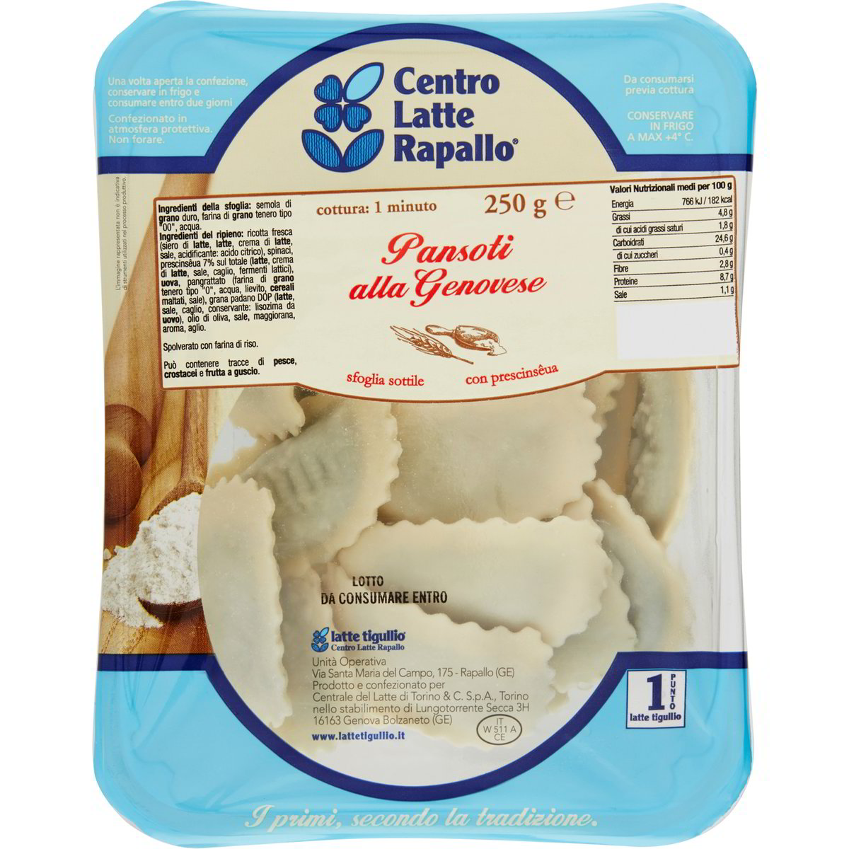 Pansotti genovesi CENTRALE DEL LATTE DI RAPALLO 250 G - Coop Shop