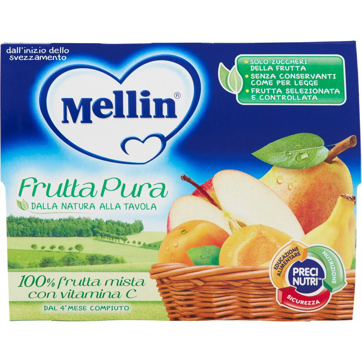 Omogeneizzato frutta mista fruttapura MELLIN 4 X 100 G - Coop Shop