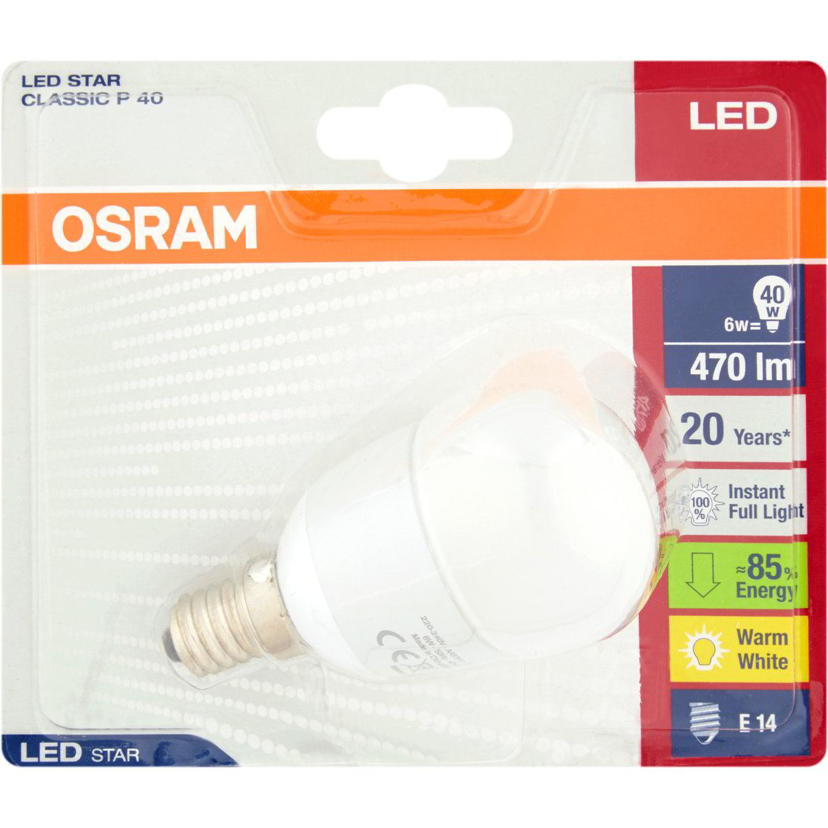 Lampadina led star classic p 40 6w e14 warm white OSRAM 1 PZ - Coop Shop
