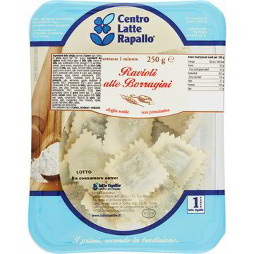 Ravioli di borragine CENTRALE DEL LATTE DI RAPALLO 250 G - Coop Shop