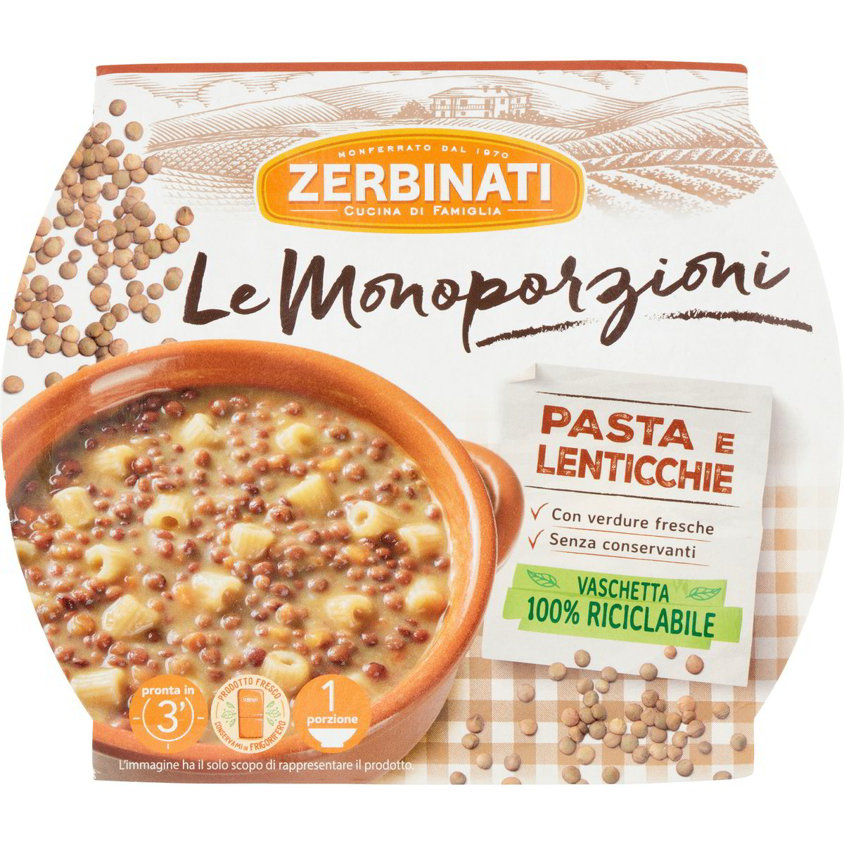 Pasta e lenticchie monoporzione ZERBINATI 310 G - Coop Shop