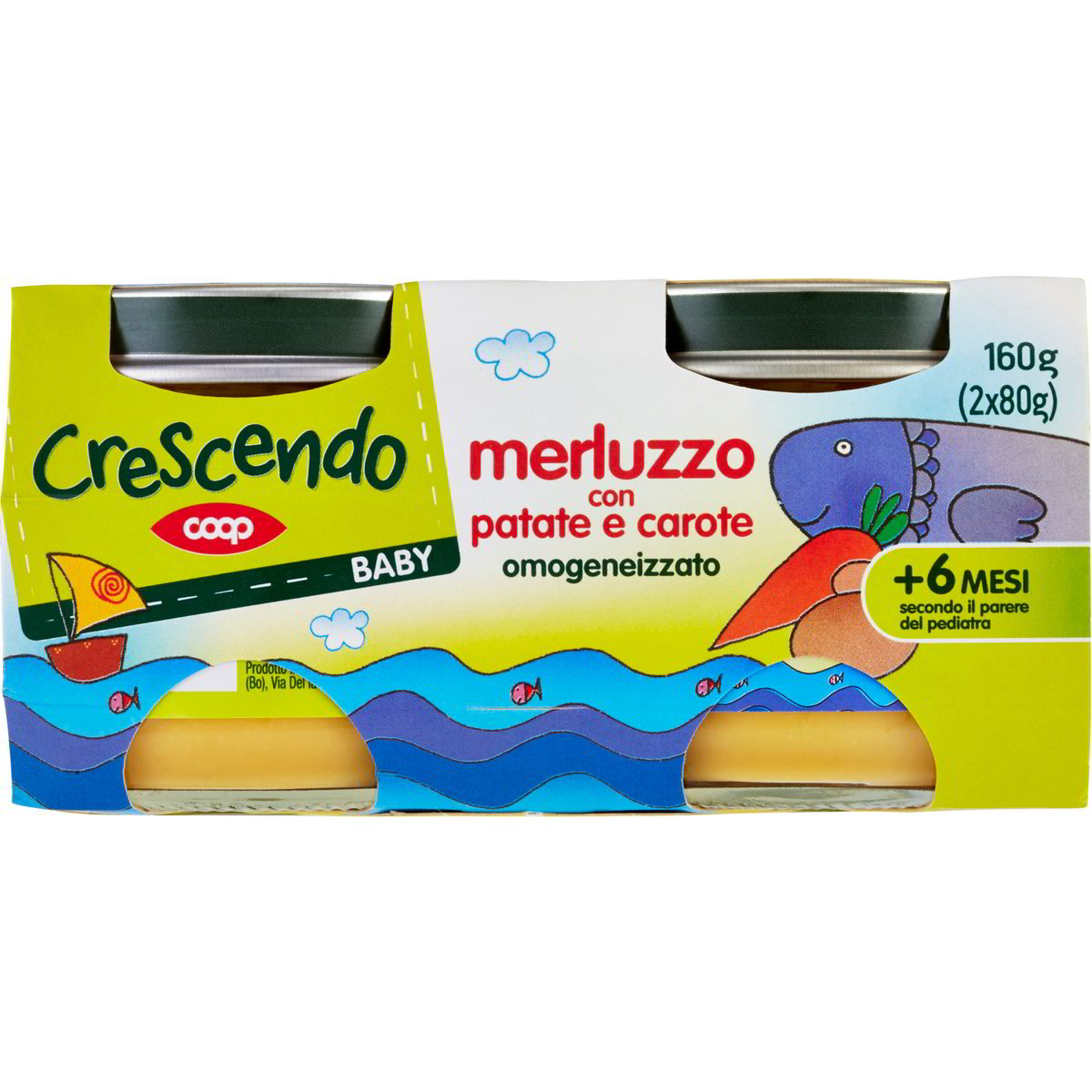 Omogeneizzato merluzzo con patate e carote COOP - CRESCENDO 2 X 80 G ...