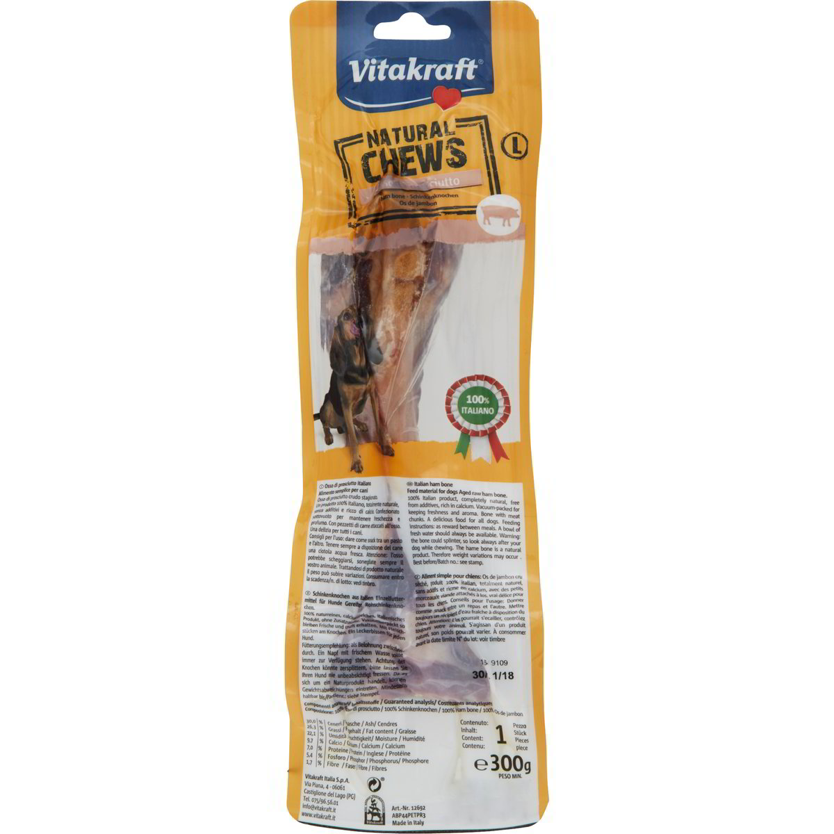 Osso cane al prosciutto (taglia l) natural chews VITAKRAFT 1 PZ - Coop Shop