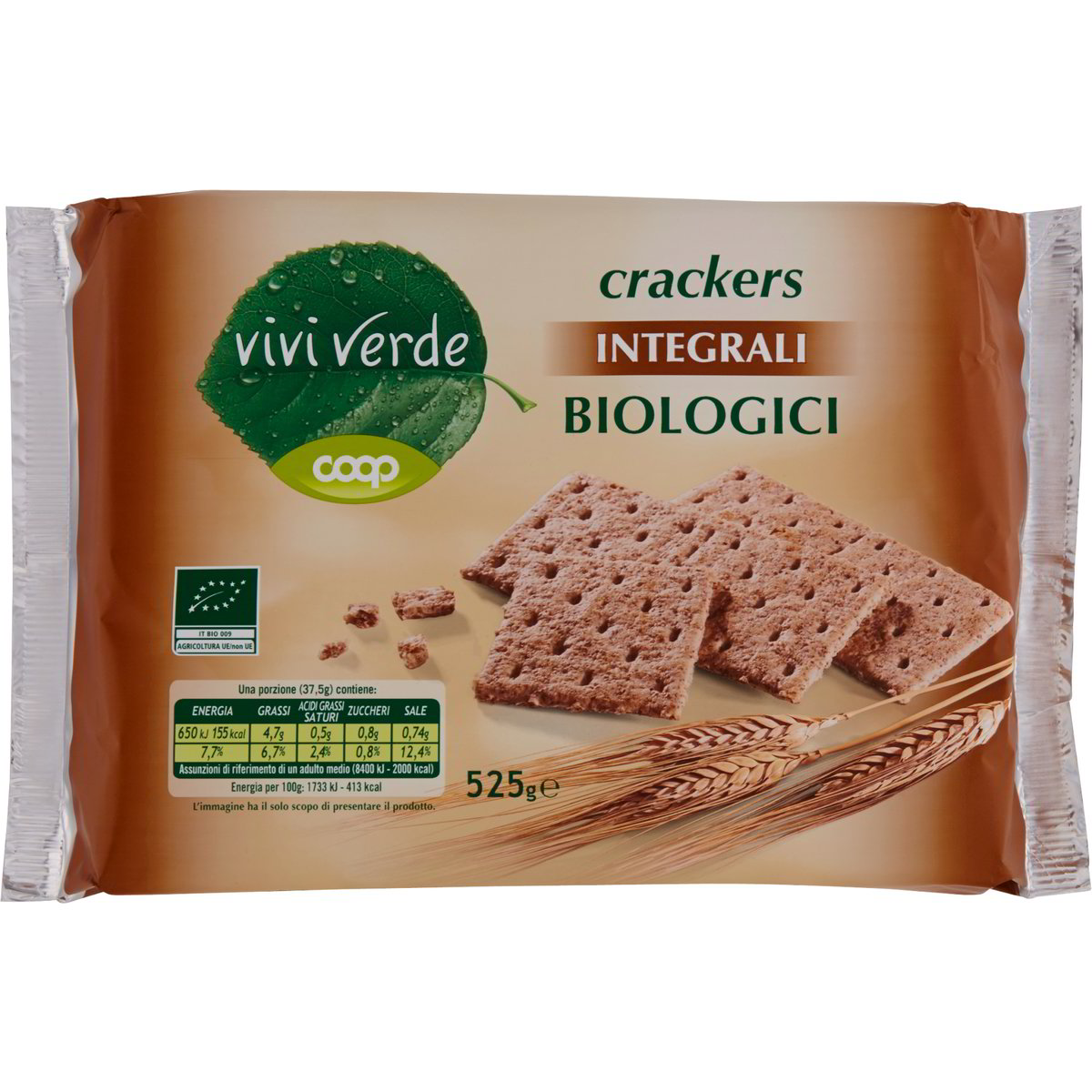 Crackers integrali COOP - VIVI VERDE 14 X 37,5 G - Coop Shop