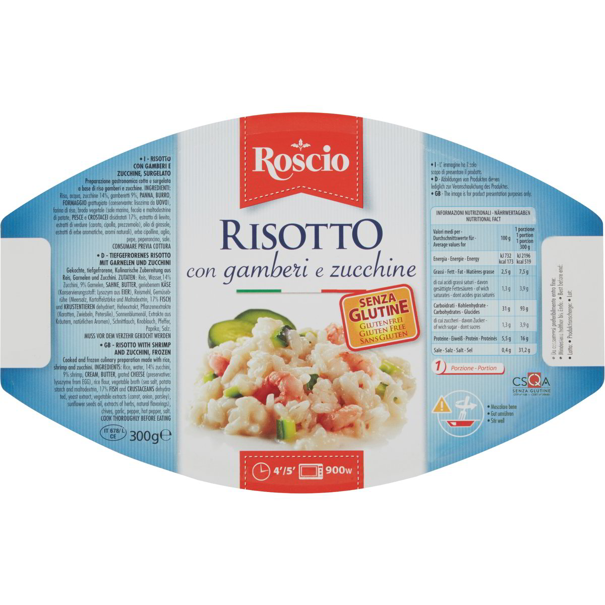 Risotto con gamberi e zucchine ROSCIO 300 G - Coop Shop