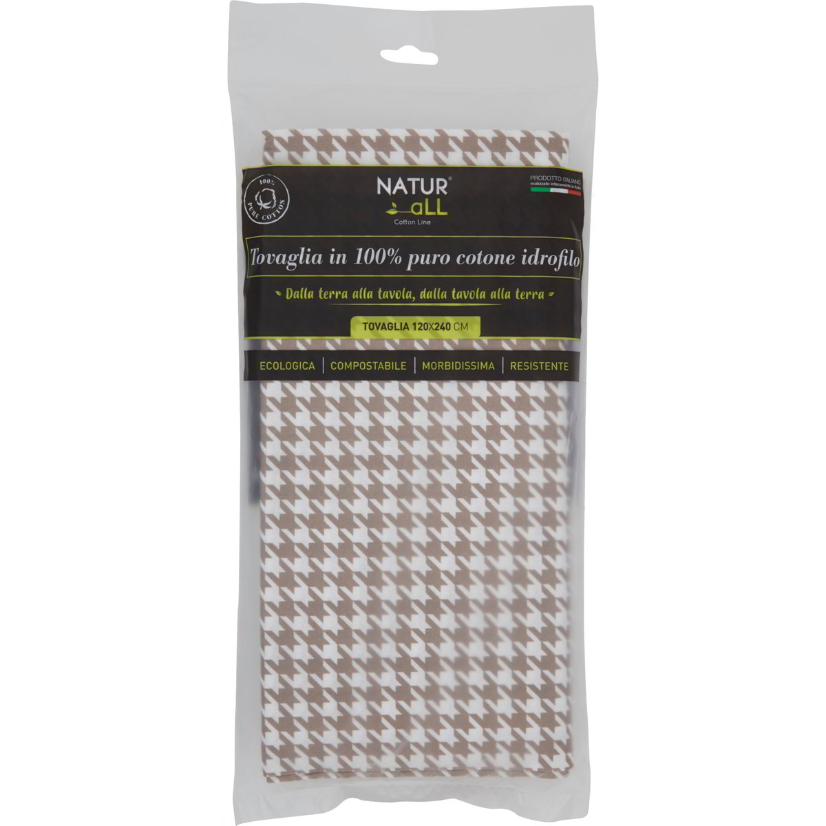 TOVAGLIA 120X240 PIED DE POULE CACAO NAT - Coop Shop