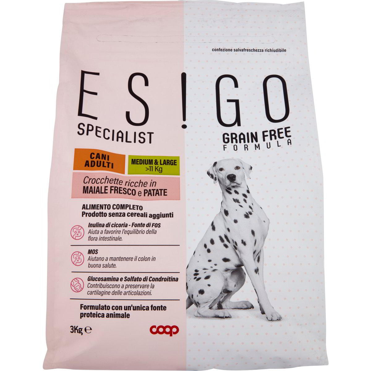 Crocchette per cani grain free maiale/patate COOP - ESIGO 3000 G - Coop ...
