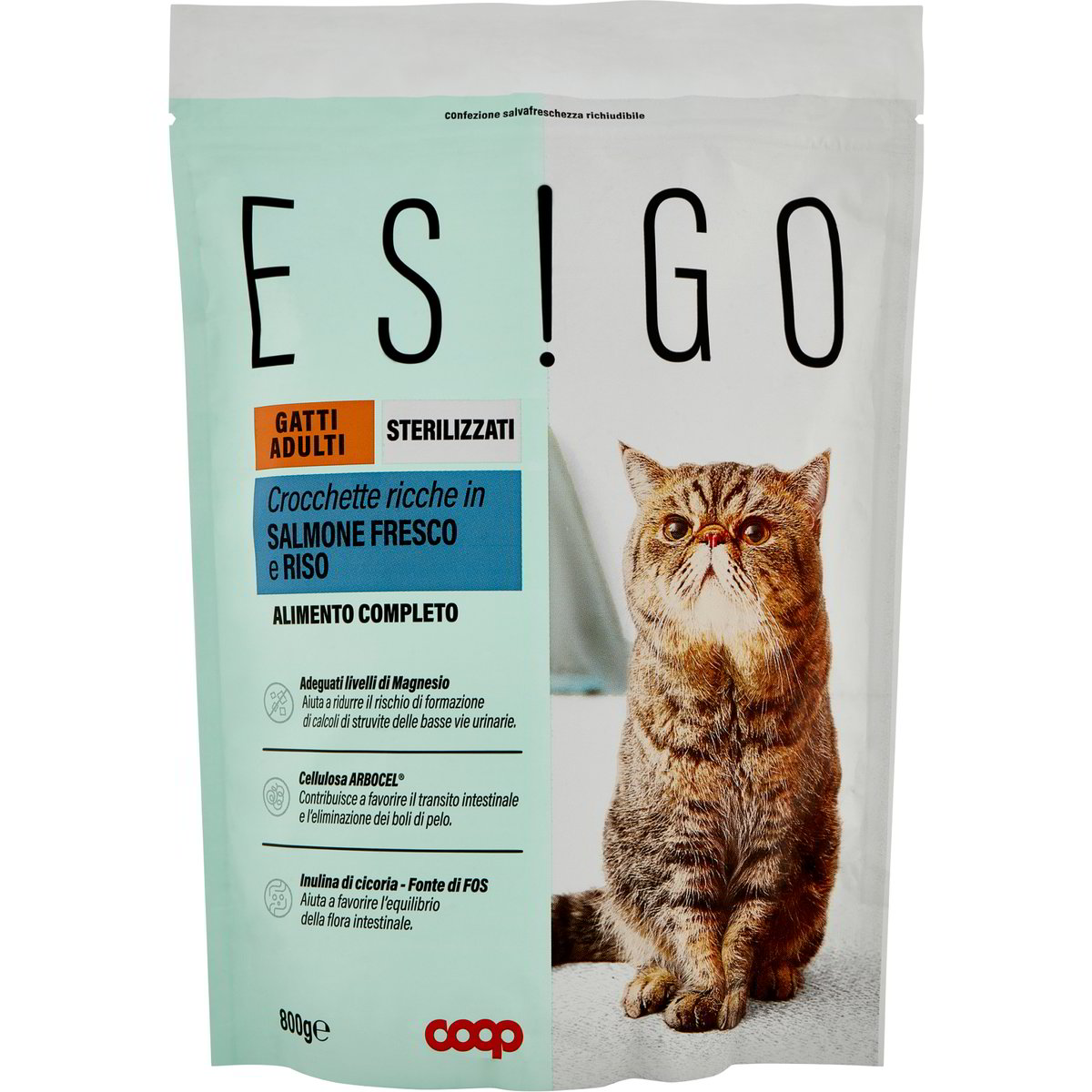 Crocchette gatti sterilizzati ricche salmone e ris COOP - ESIGO 800 G - Coop Shop