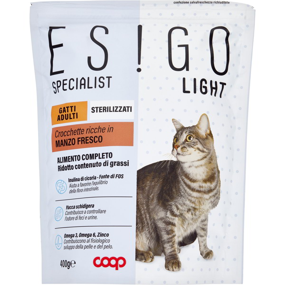 Crocchette gatti sterilizzati light al manzo COOP - ESIGO 400 G - Coop Shop