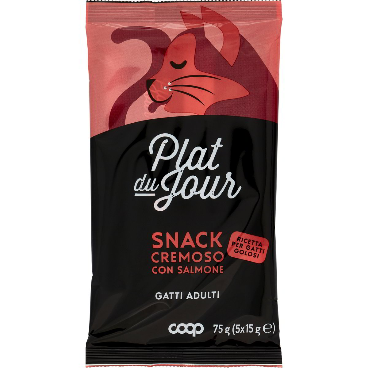 Snack per gatti cremoso al salmone x5 COOP - PLAT DU JOUR 5 X 15 G ...