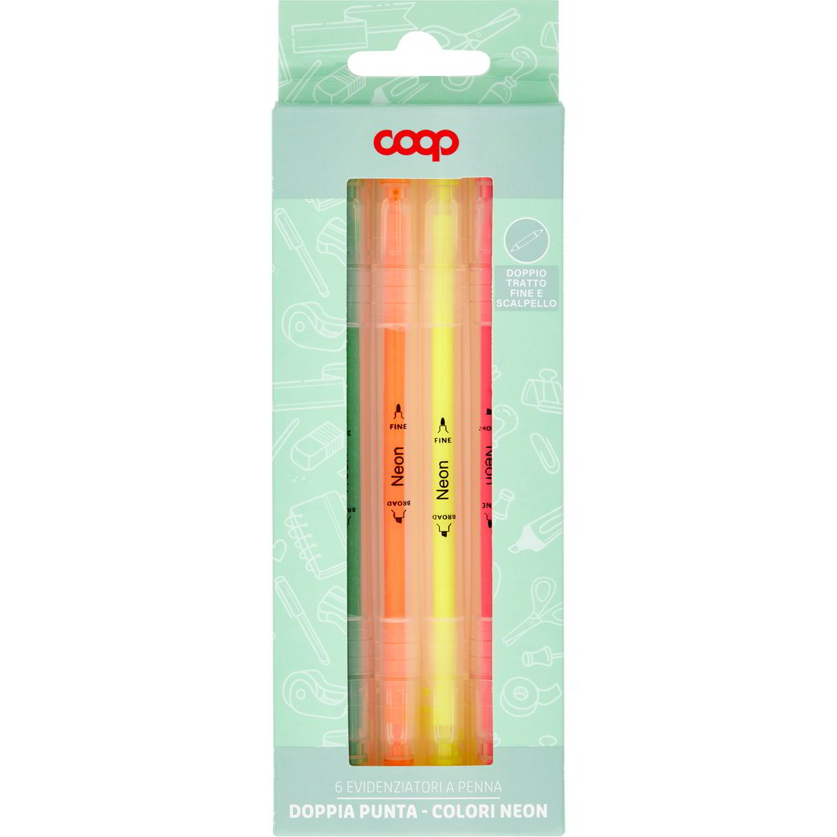 Evidenziatori neon doppia punta x6 COOP 1 PZ - Coop Shop