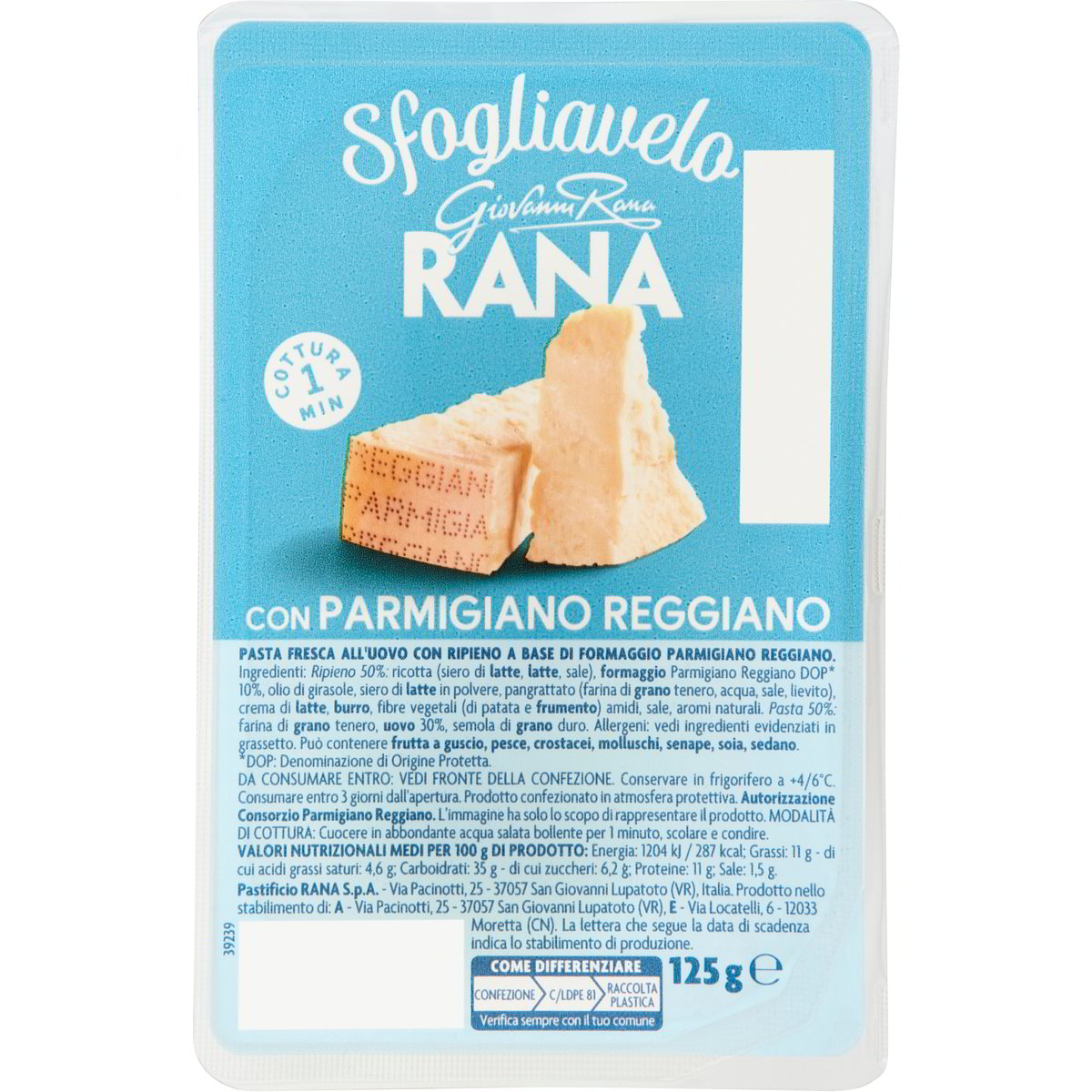 Ravioli sfogliavelo con parmigiano reggiano RANA 125 G - Coop Shop