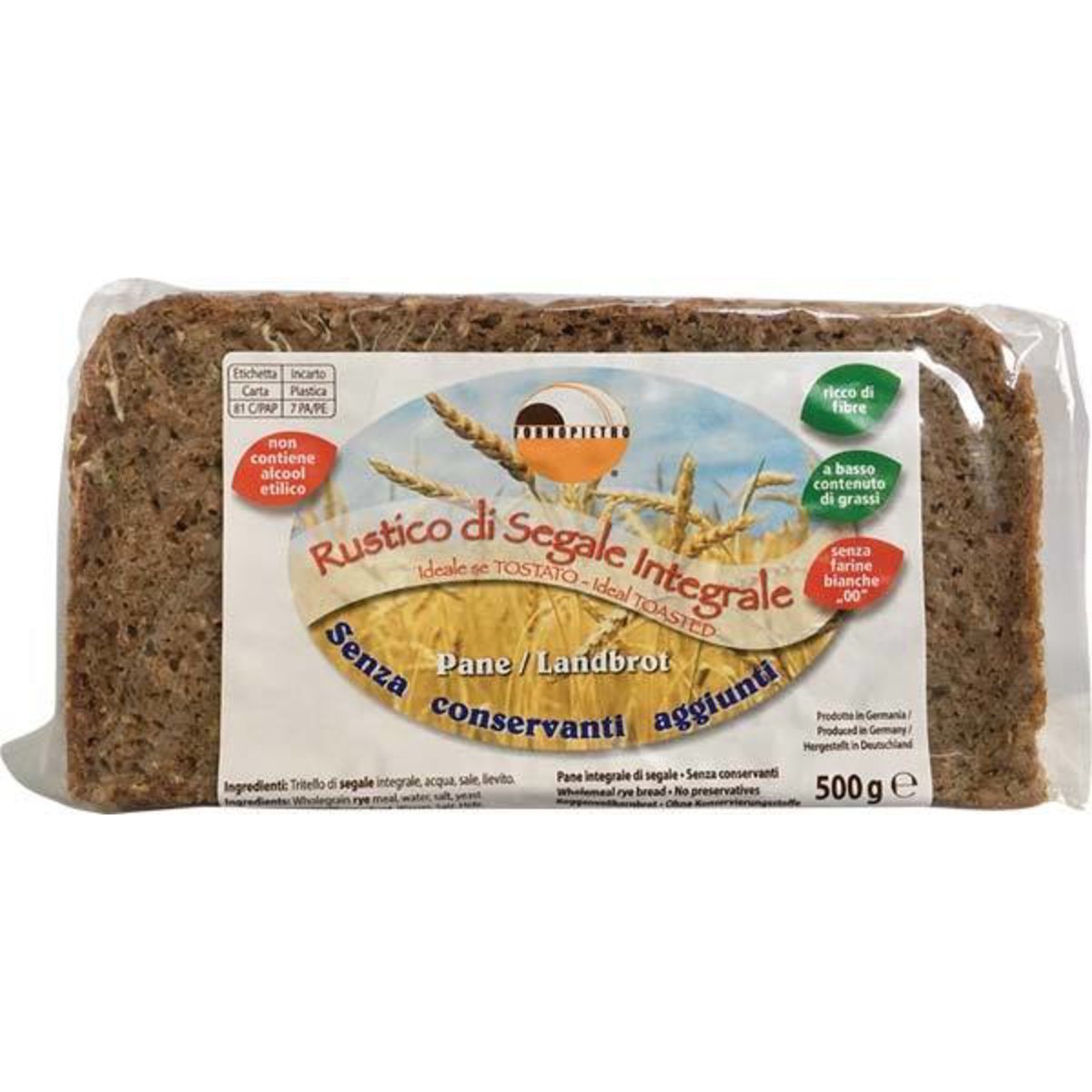 Pane di segale rustico integrale FORNO PIETRO 500 G - Coop Shop