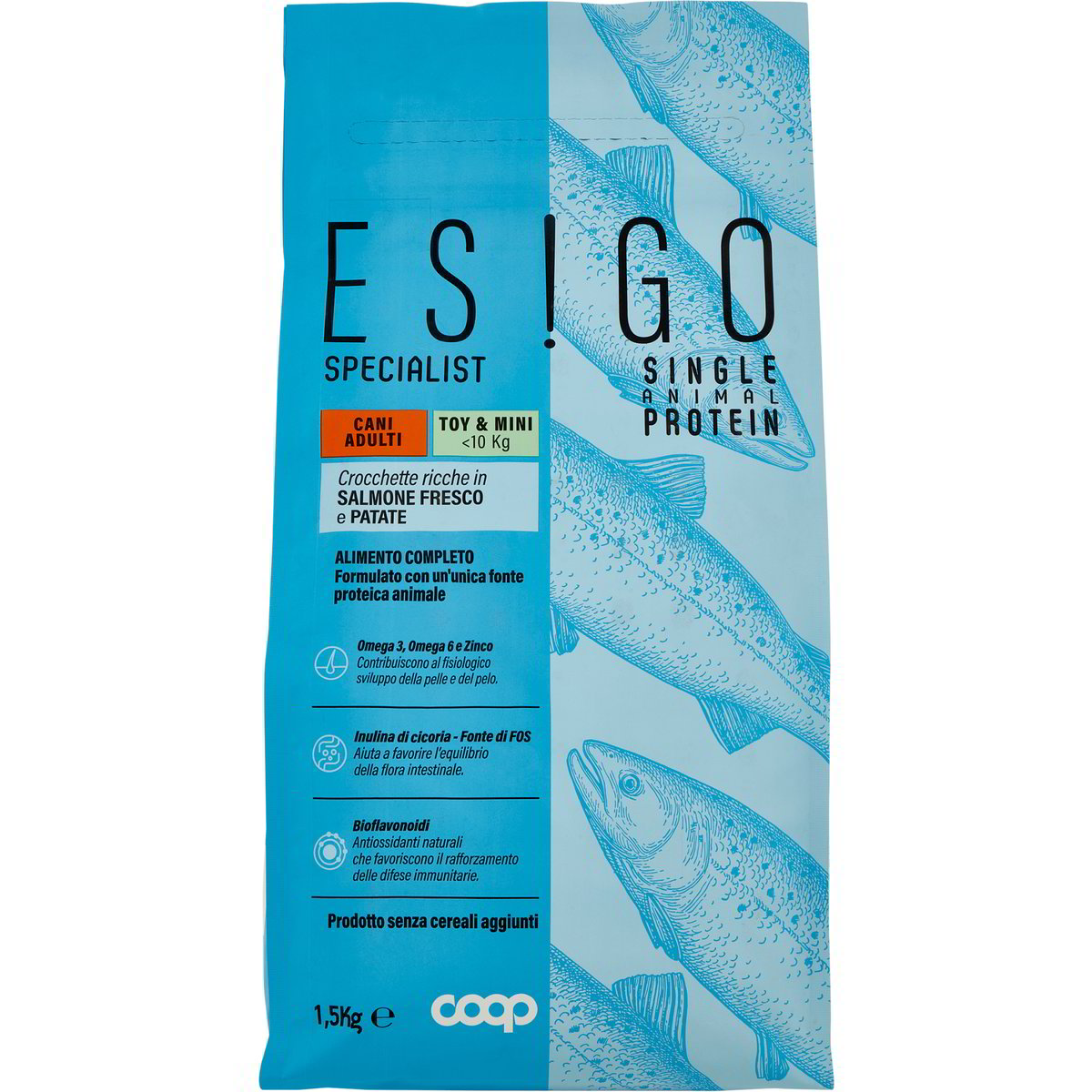 Crocchette per cani monoproteiche salmone/patate COOP - ESIGO 1500 G ...