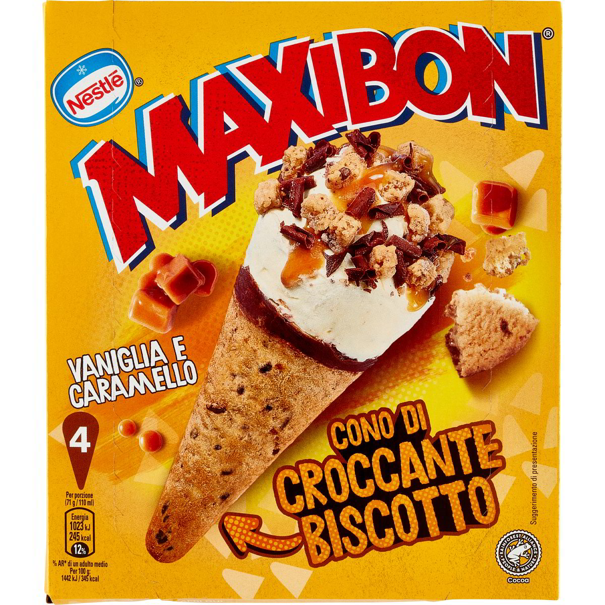 Cono gelato maxibon vaniglia/caramello x4 NESTLÉ 284 G - Coop Shop