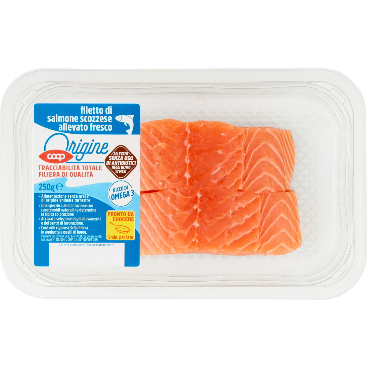 Filetto di salmone scozzese allevato COOP - ORIGINE 250 G - Coop Shop
