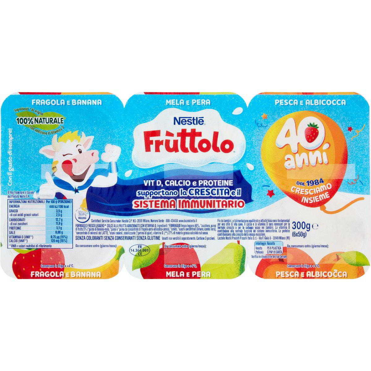 Fruttolo formaggio gusti misti NESTLÈ 6 X 50 G - Coop Shop