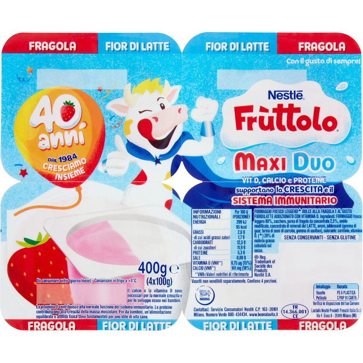 Fruttolo maxiduo fragola NESTLÈ 4 X 100 G - Coop Shop
