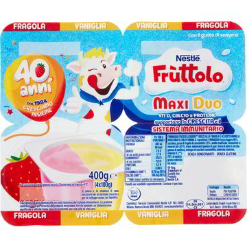 Fruttolo maxiduo fragola vaniglia NESTLÈ 4 X 100 G - Coop Shop