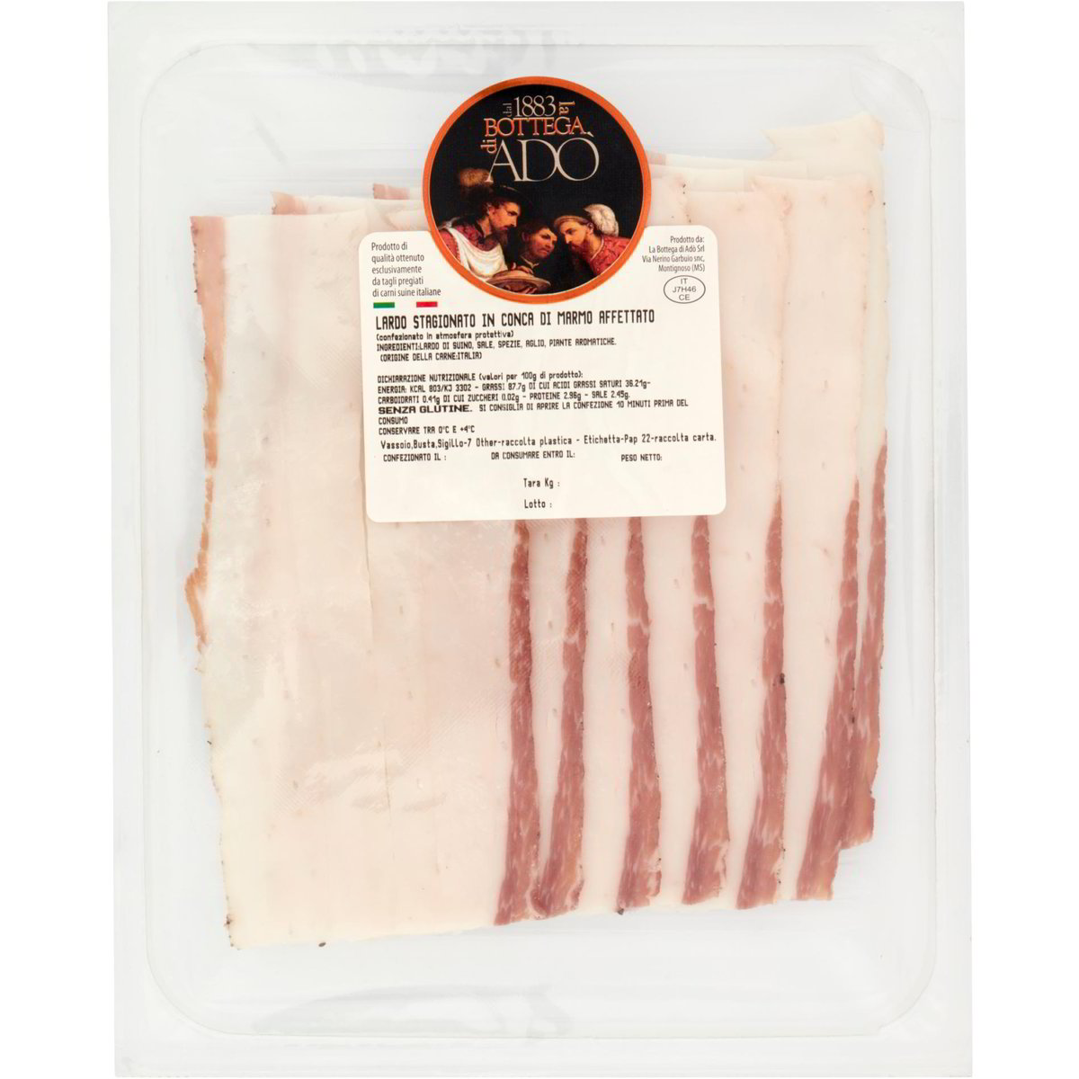 Lardo stagionato a fette LA BOTTEGA DI ADÒ 100 G - Coop Shop