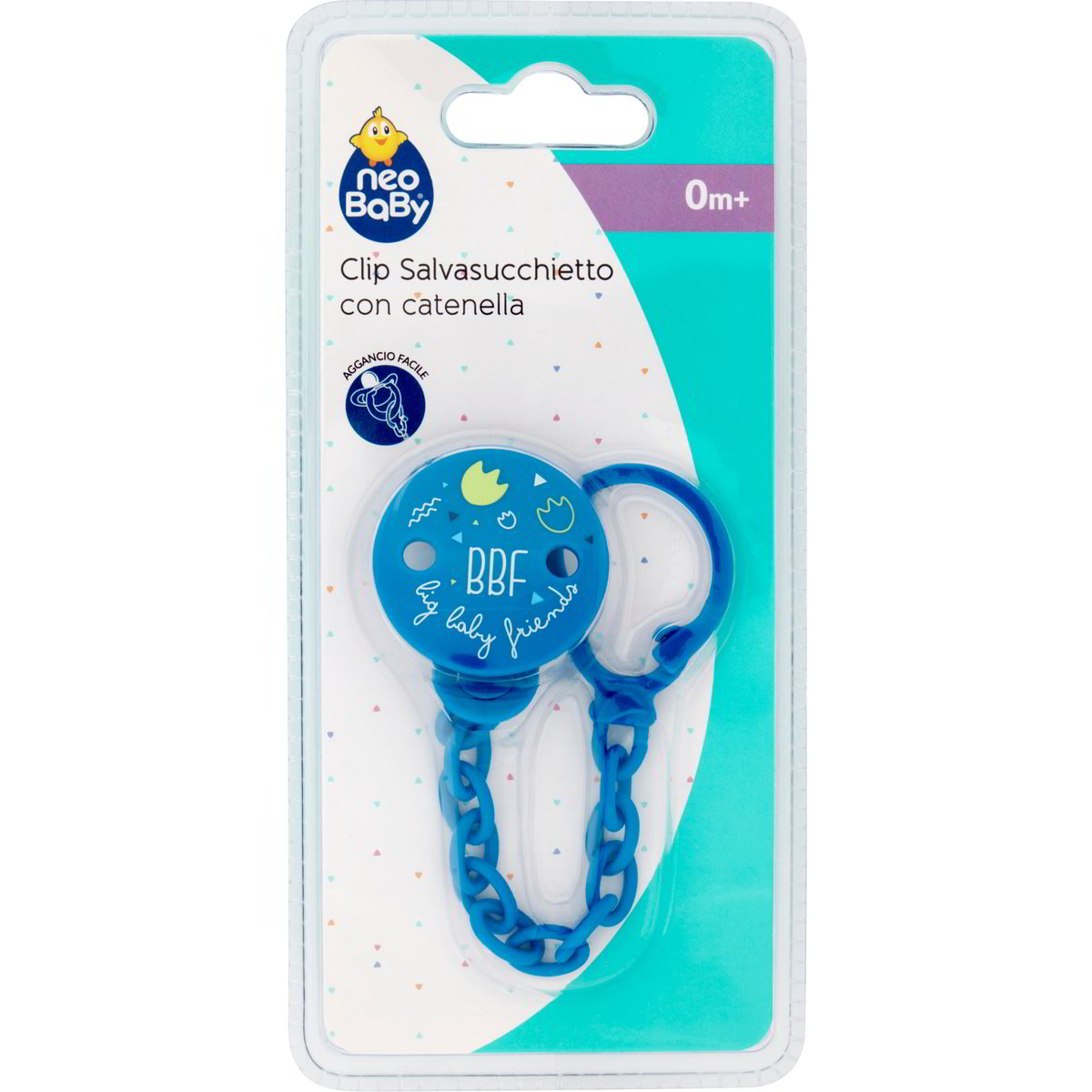 Ciuccio clip catenella dino blu NEO BABY 1 PZ - Coop Shop