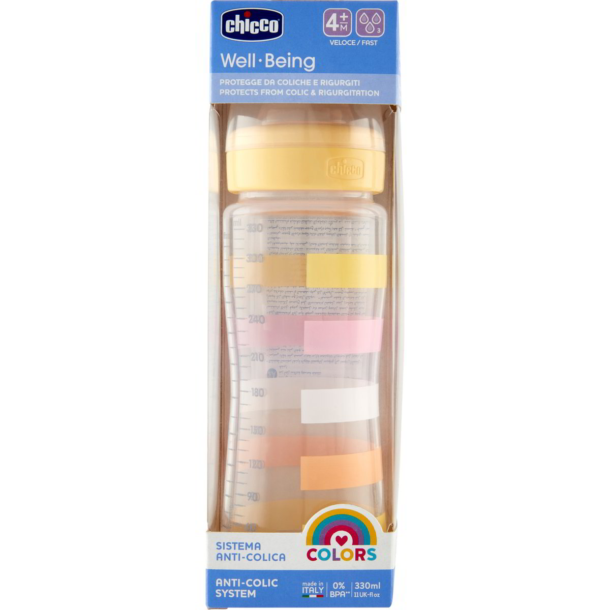 Biberon colors anti colica flusso veloce 330ml CHICCO 1 PZ - Coop Shop