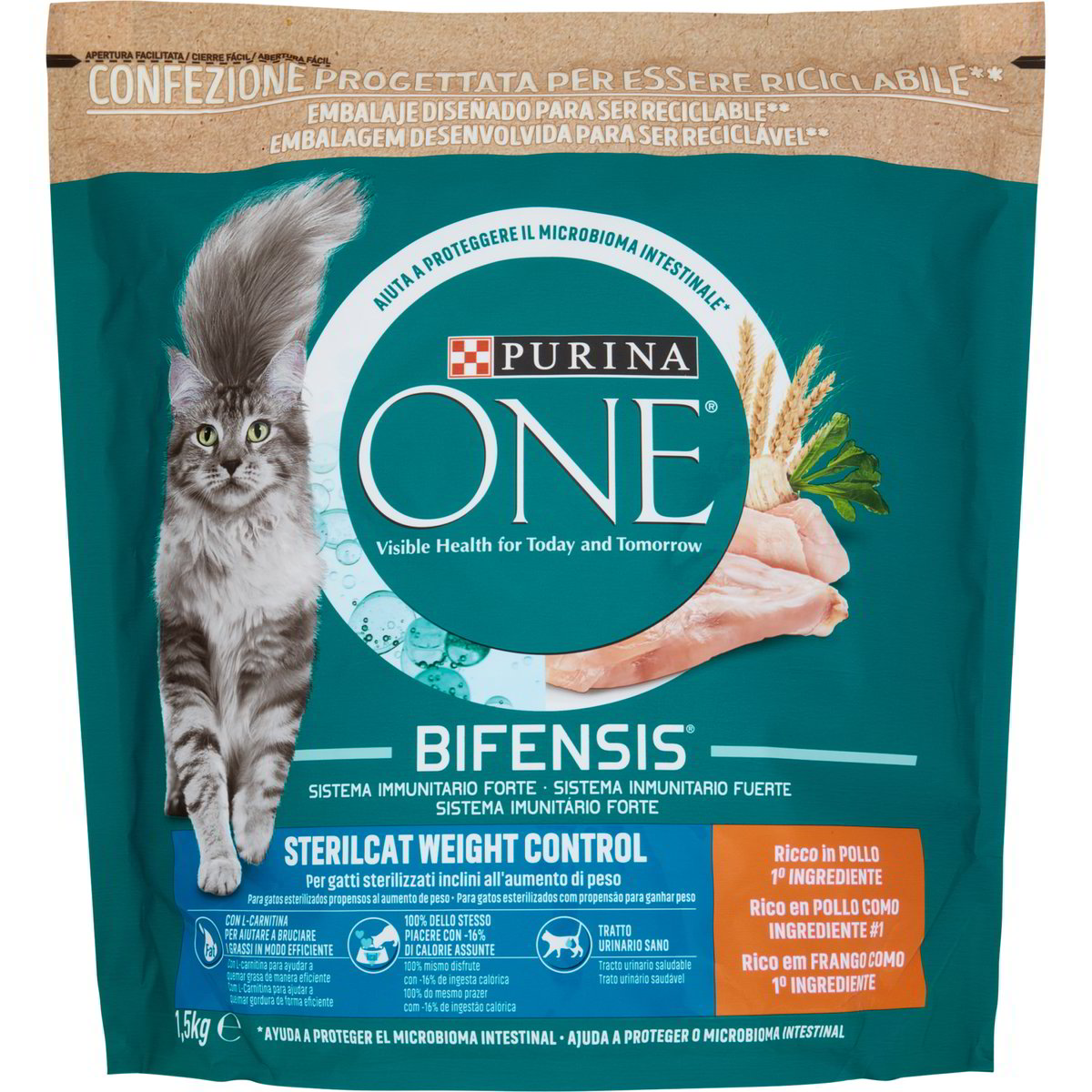 Crocchette per gatti sterilizzati bifensis pollo PURINA - ONE 1500 G - Coop Shop