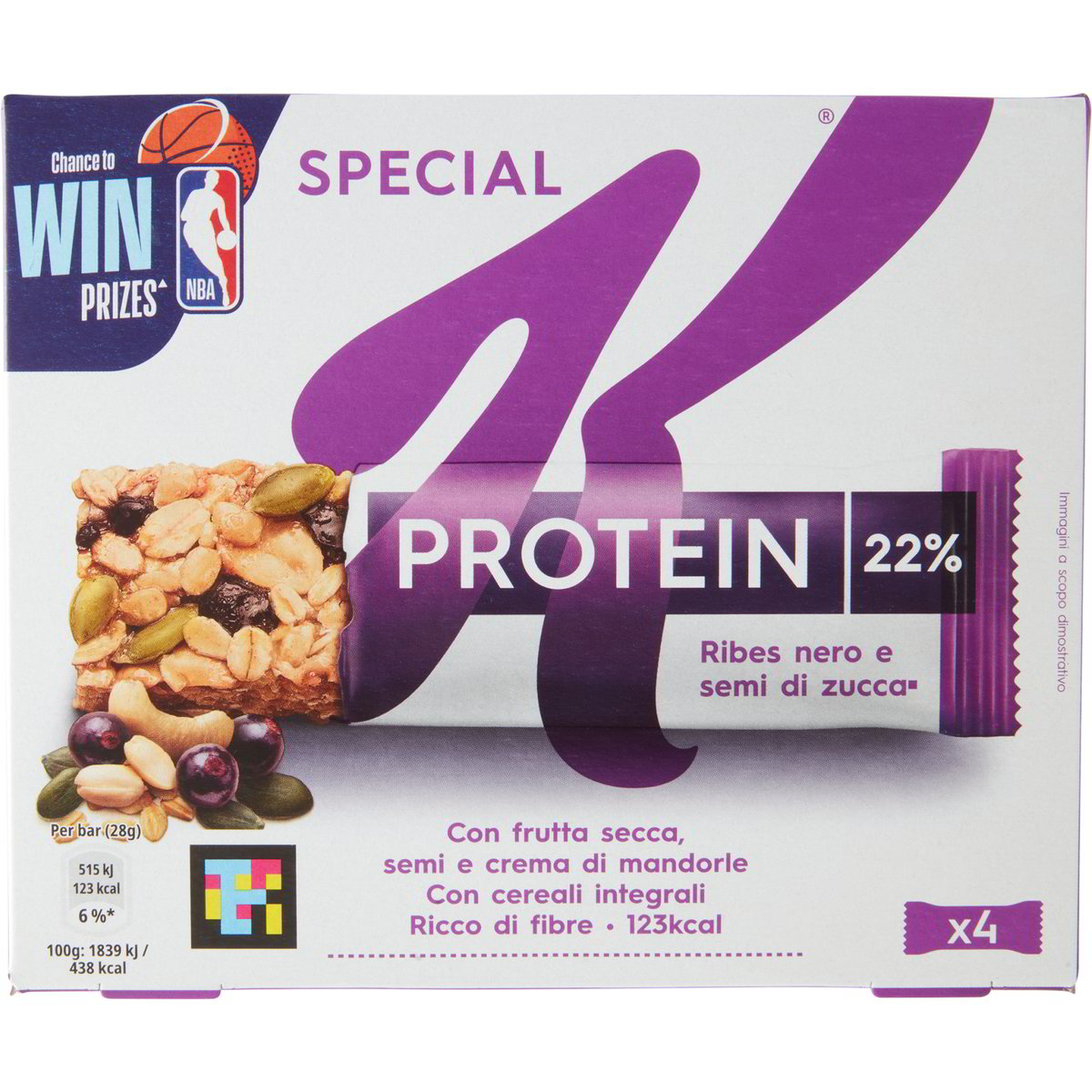 Barrette proteiche con ribes nero e semi di zucca KELLOGG'S 4 X 28 G ...
