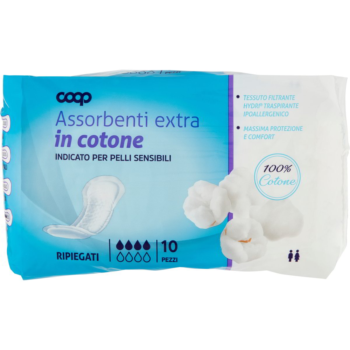 Assorbenti extra in cotone ripiegati x10 COOP 1 PZ - Coop Shop
