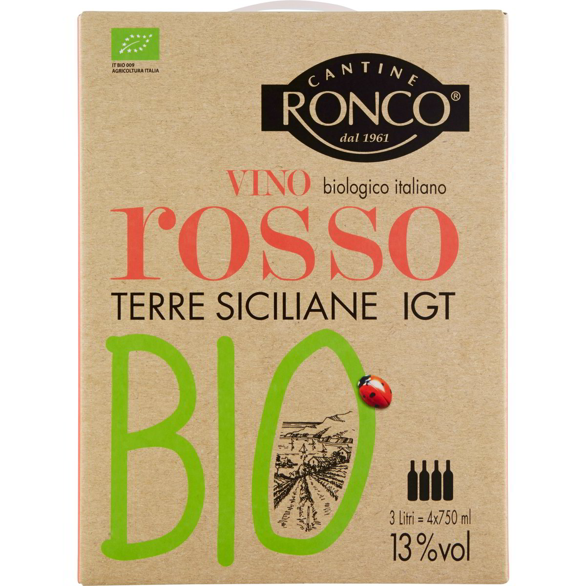 Vino rosso terre siciliane IGT RONCO 3000 ML - Coop Shop